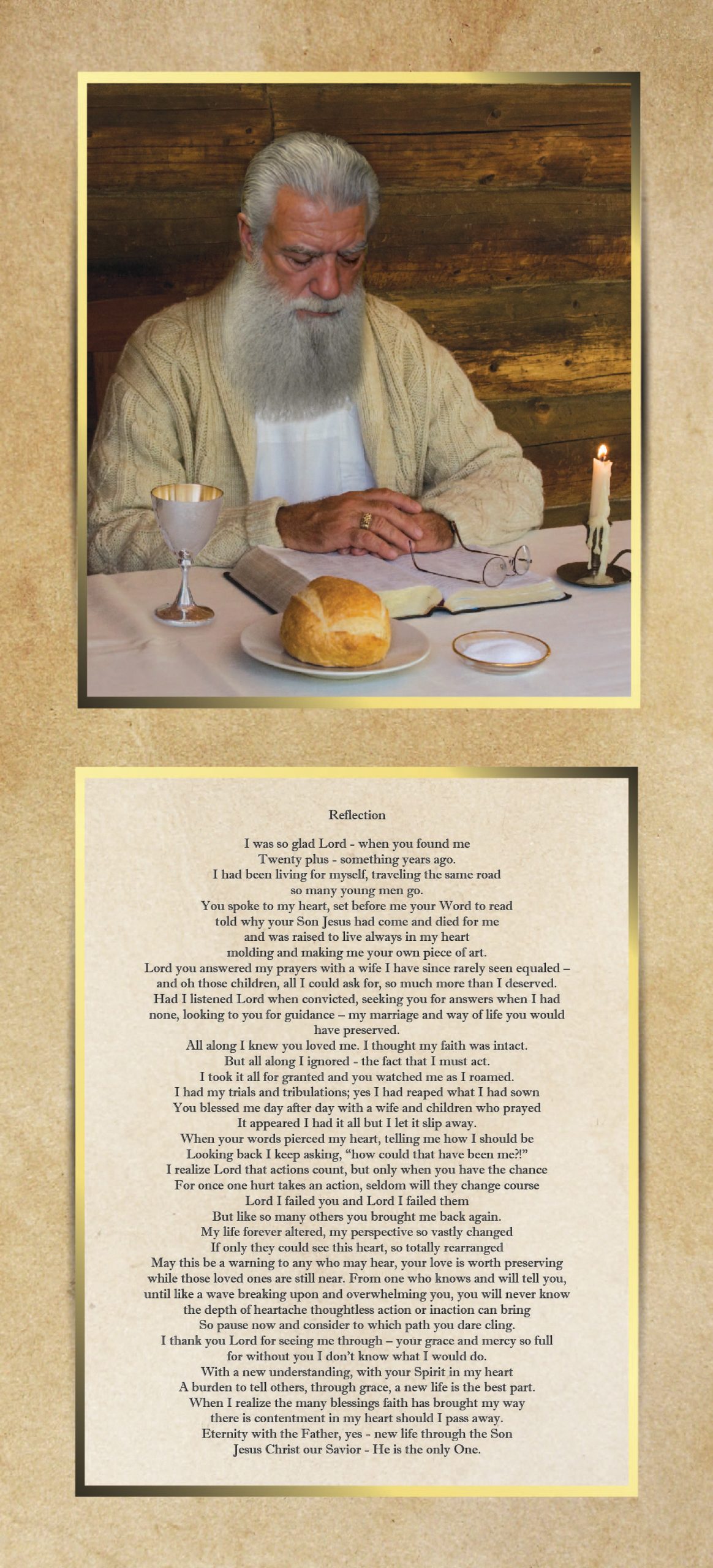 10" x 22" Grace Portrait with the Prayer of Reflection - Anchored in Him