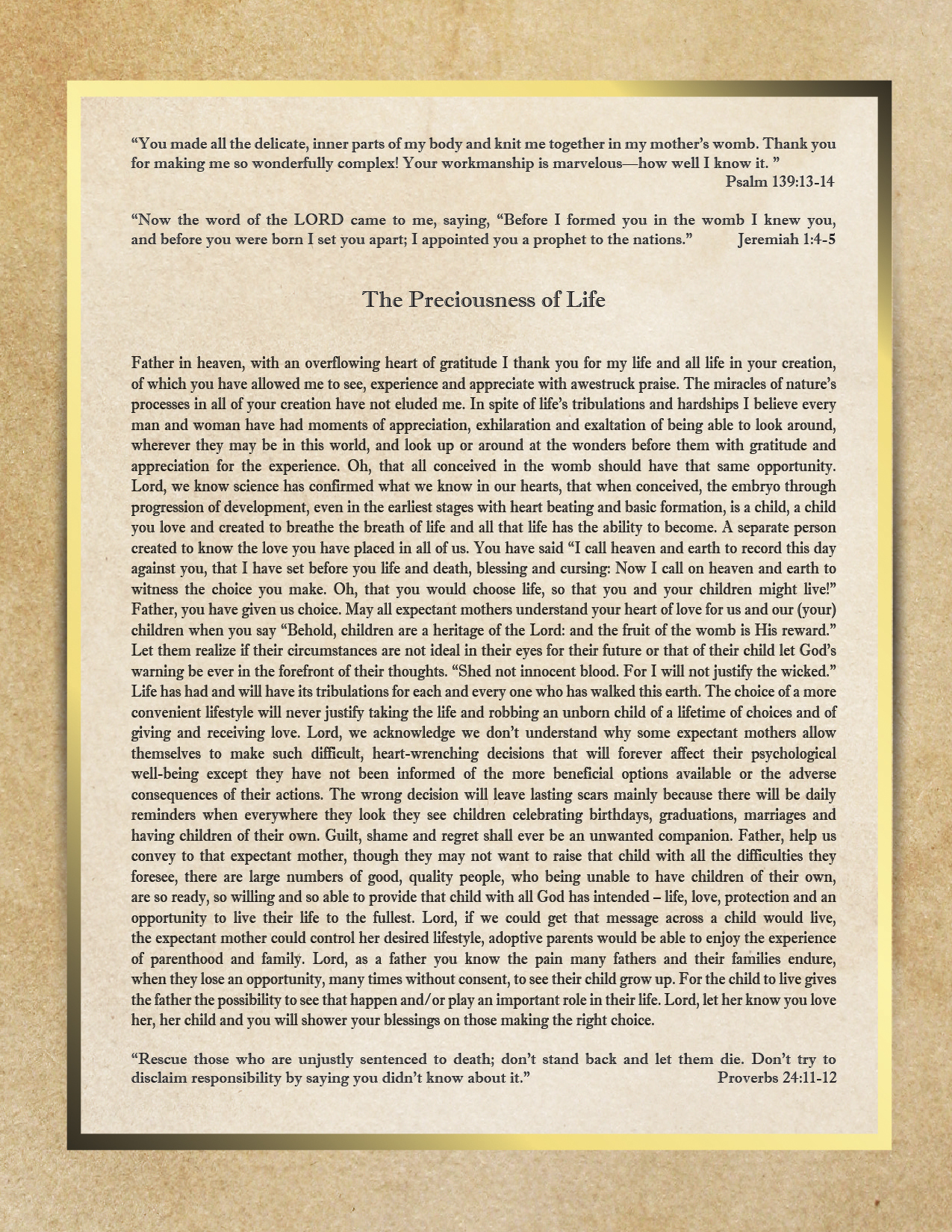 The Preciousness of Life - Anchored in Him